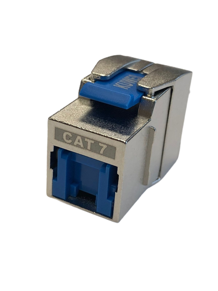 Módulo keystone jack blindado STP CAT7 10G color Azul, montaje sin ... Módulo keystone jack blindado STP CAT7 10G color Azul, montaje sin ...