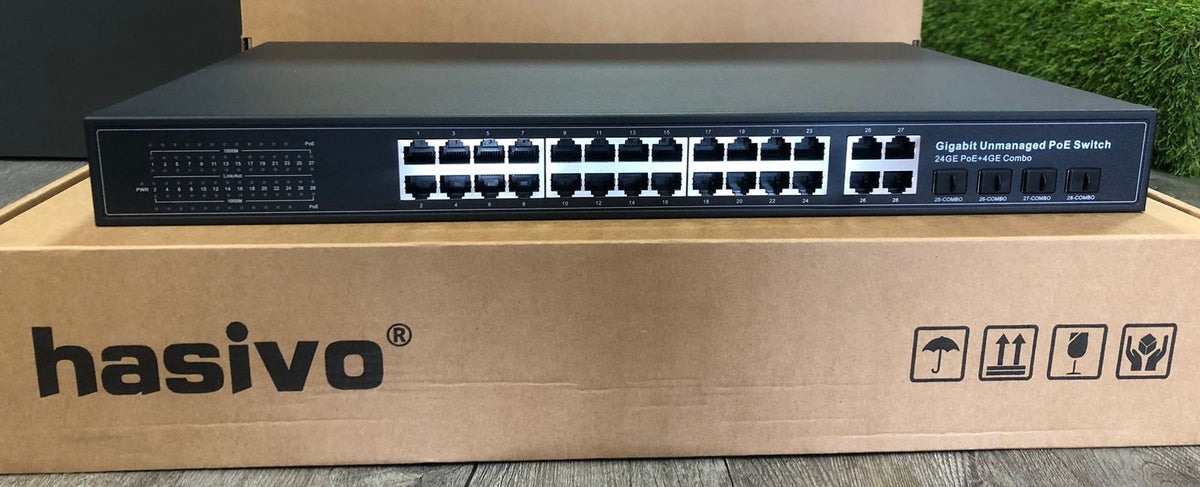Switch 24 puertos Gigabit PoE 4 puertos GE Combo uplink S5800P-24G-4TC– LA CASA DEL TELEFONO