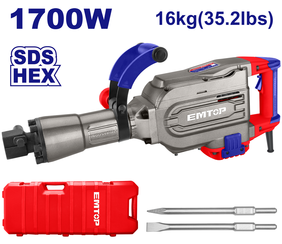 Martillo demoledor industrial EMTOP ULDBRH1701 de 1700W | Panamá– LA ...